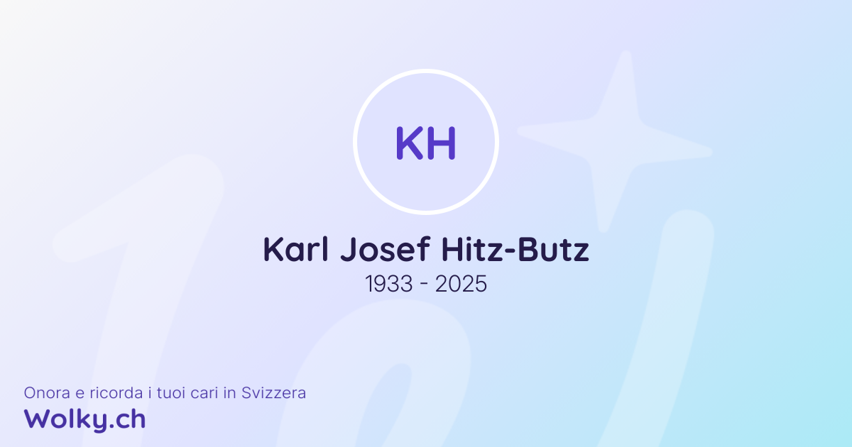 Annuncio funebre Karl Josef Hitz-Butz, Muttenz, Basilea Campagna ...