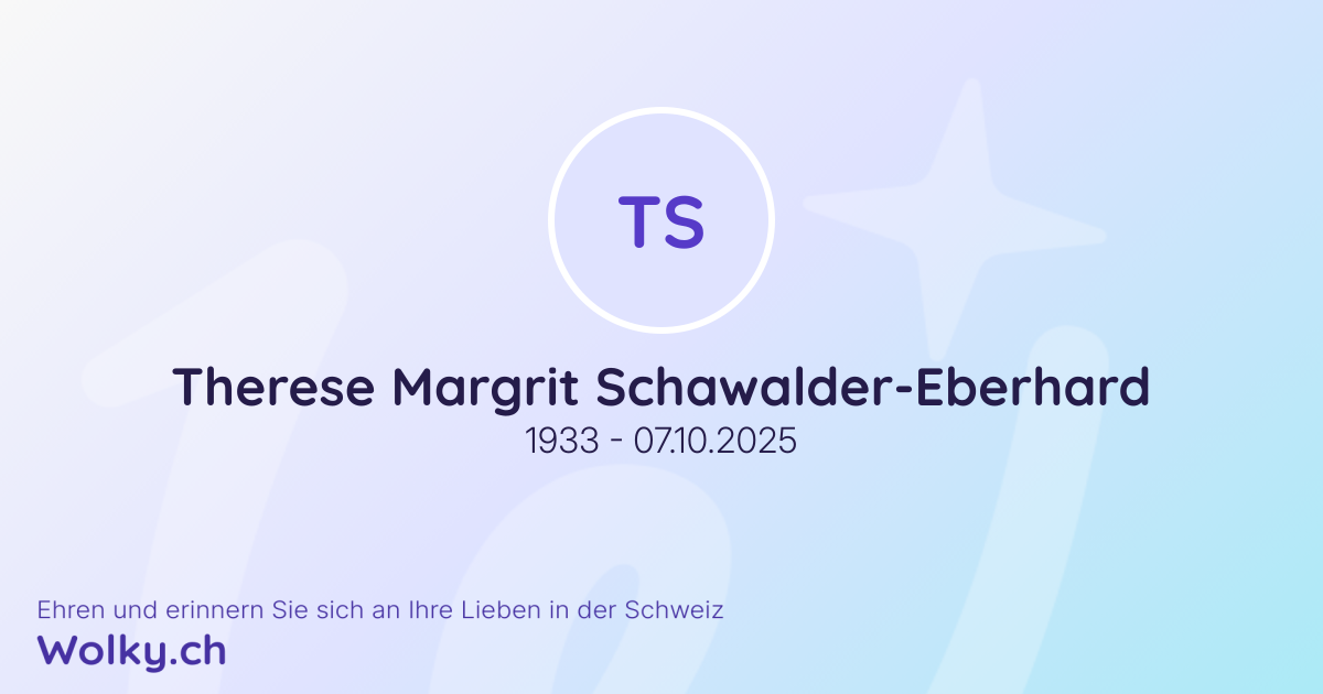 Todesanzeige Therese Margrit Schawalder-Eberhard, Diepoldsau, St ...