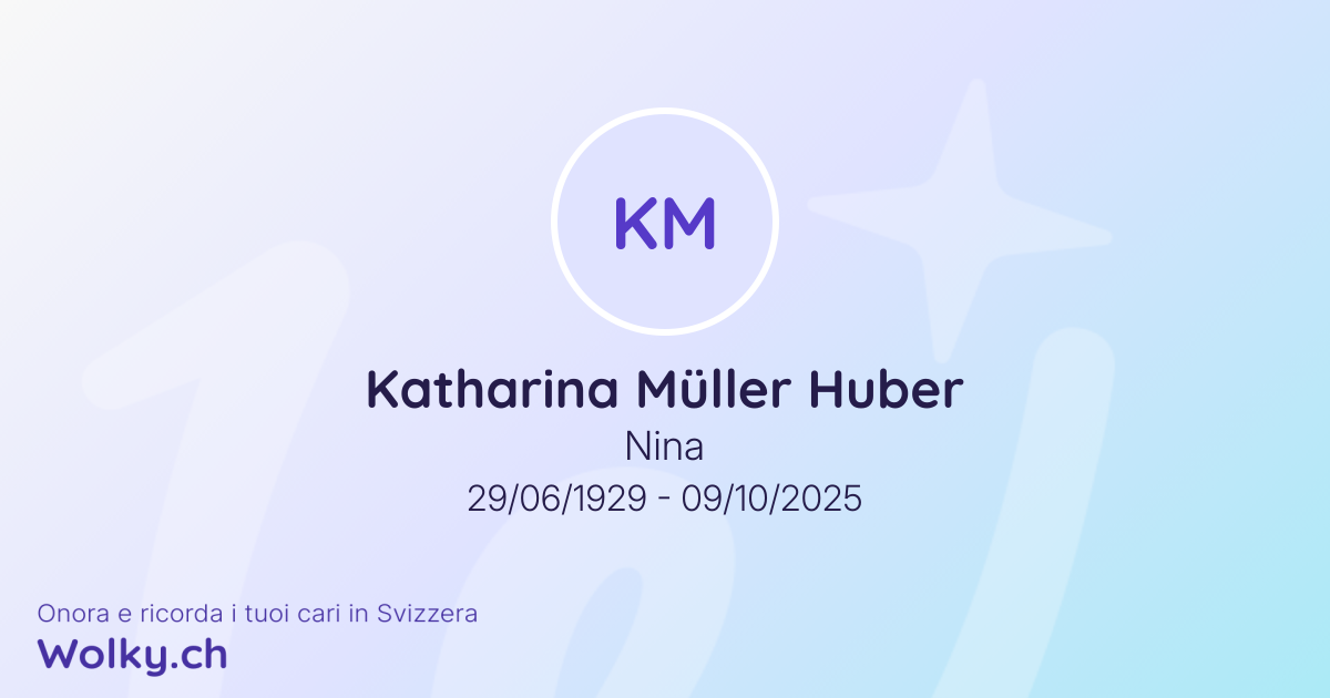 Annuncio funebre Katharina Müller Huber, Sursee, Lucerna - Omaggio e ...
